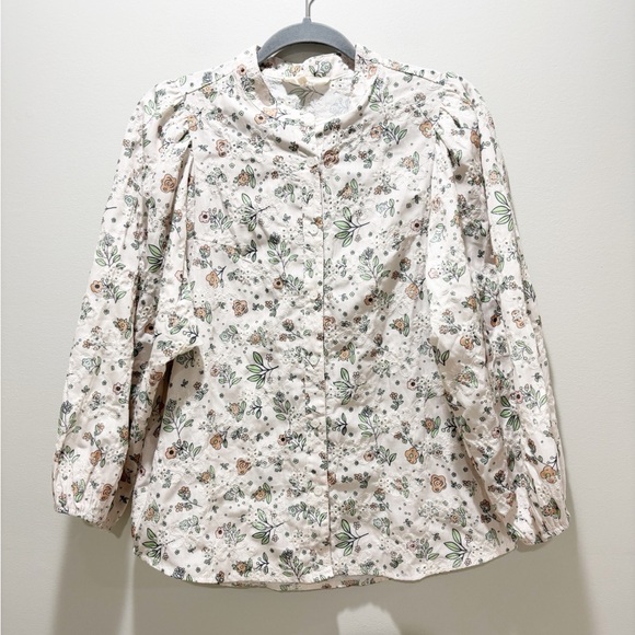 Solitaire | Tops | Solitaire Womens Ivory Eyelet Floral Long Puff ...